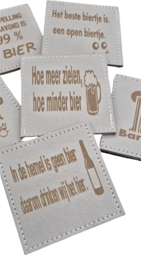 Onderzetters Pu leer met Bier Teksten – Stijlvol & Praktisch | bol
