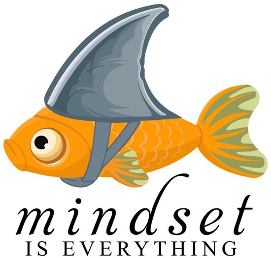 Goudvis Met Haaienvin | Mindset Is Alles Sticker | bol