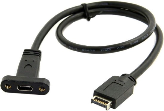 USB 3.1 Front Panel Header naar USB-C Type-C Female Extension Kabel ...