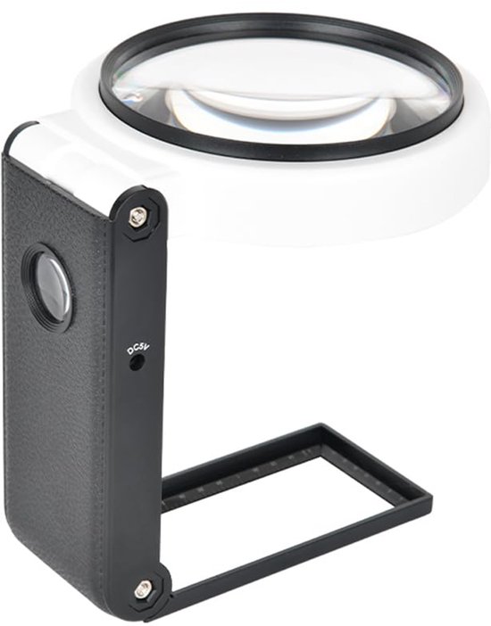 Unyqoos® Opvouwbaar vergrootglas met LED-verlichting en standaard voor ...
