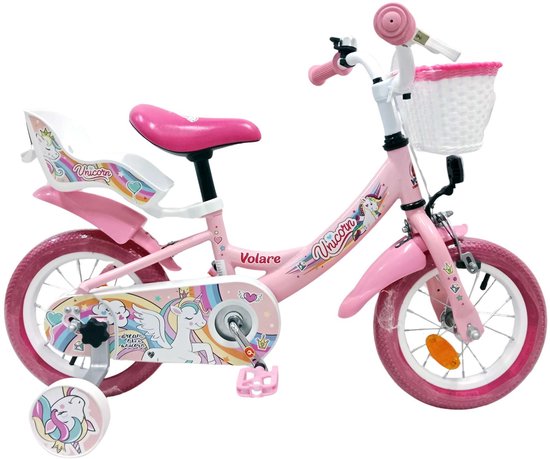 Volare Unicorn Kinderfiets - Meisjes - 12 inch - Roze | bol
