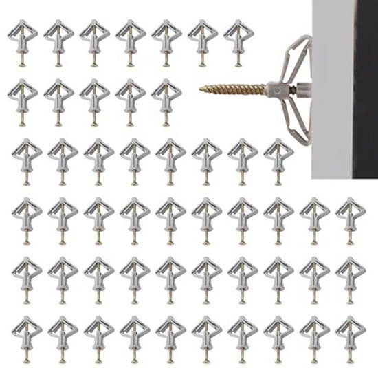 Holle Pluggen Set met Schroeven voor Gipsplaten - 50 Stuks | bol