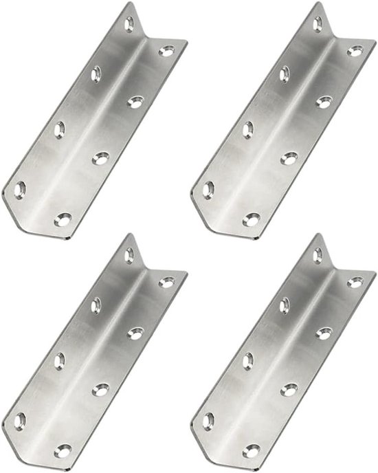 Allecta - Haakse beugels roestvrij staal - 4 stuks - L-vormige beugels ...