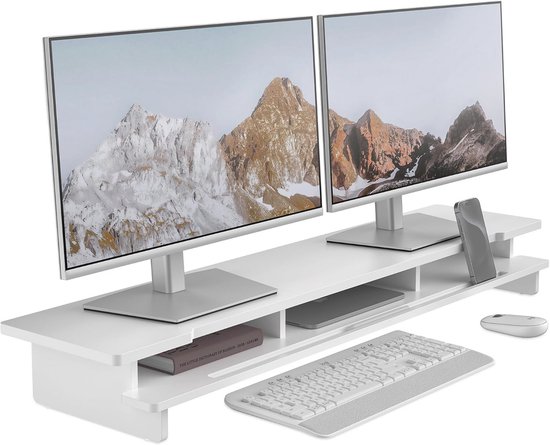 Monitorstandaard en verhoger voor computer en laptop - Houten ...