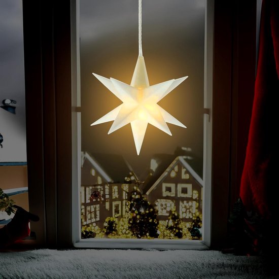 3D LED kerstster decoratie warm wit met timer - 12 cm - sfeervolle ...