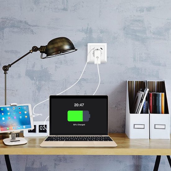 Inbouw Stopcontact met USB en USB-C Aansluiting Wit | bol