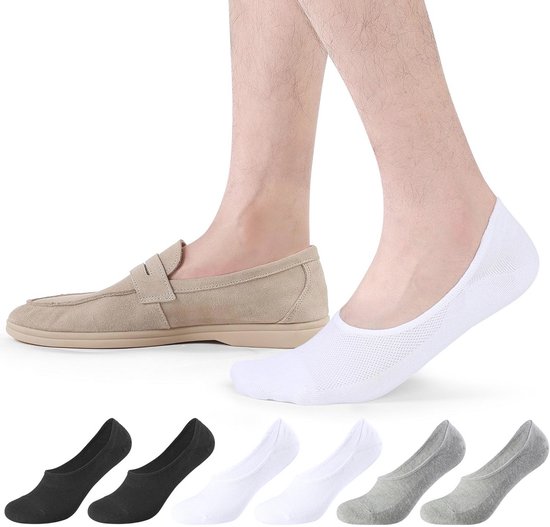 CLOSEMATE Invisible Socks Men 39-42 43-46 With Non-slip Silicone Heel ...