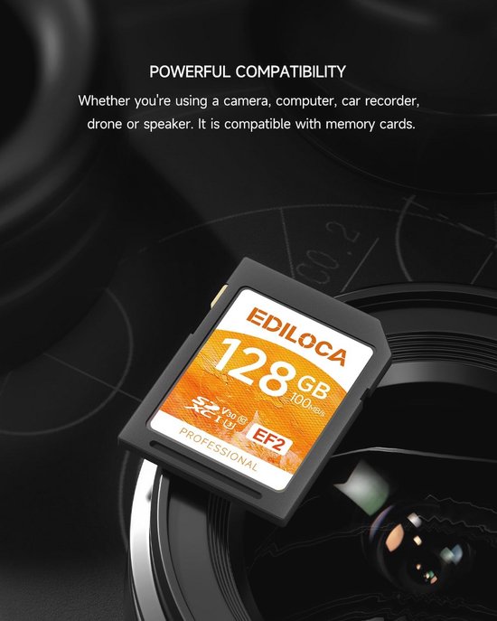 Ediloca SD-kaart 128 GB, 3 stuks, geheugenkaart, tot 100 MB/s, UHS-I ...