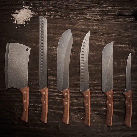 Scherp Vleesmes RVS met Ergonomische Houten Handgreep, 24 cm Lemmet | bol