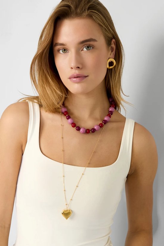 Lange ketting met hart Stainless Steel | bol