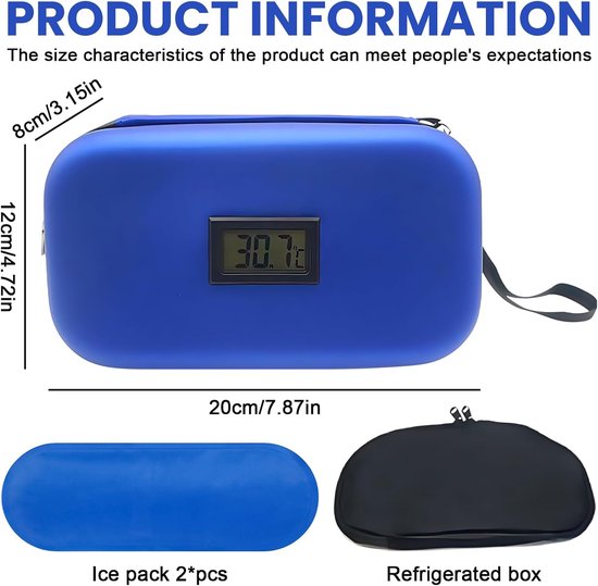Candala Insuline koeltas met 3 nylon ijspacks Insuline Travel Koeltas ...