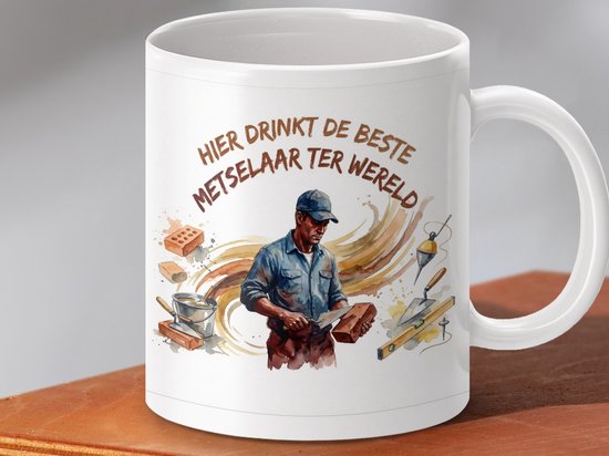 Mok Beste Metselaar ter Wereld, Unieke Beker voor Bouwvakkers, Cadeau ...