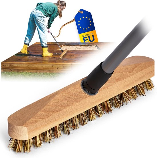 Houten Vloerborstel met Borstels, Ruitenwisser en Telescoopsteel ...