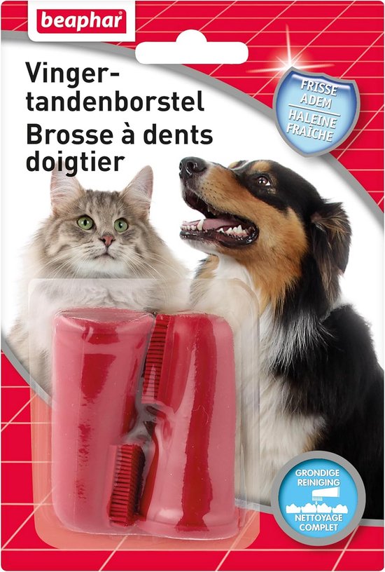 Vingertop Tandenborstel voor Hond en Kat - Voor Frisse Adem en Schone ...