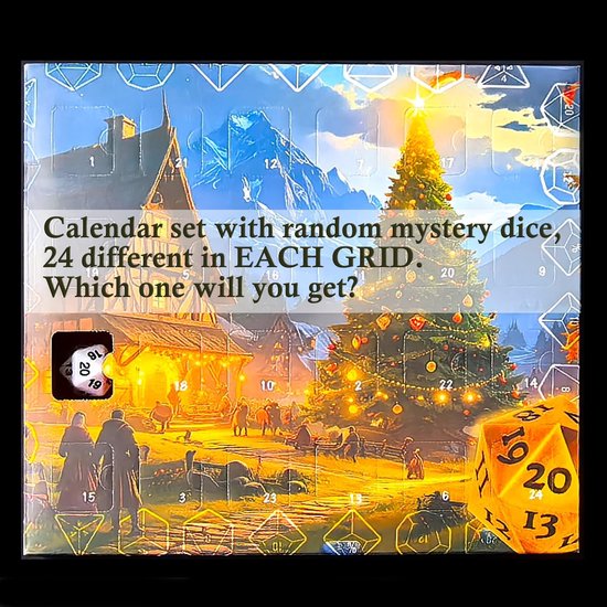 Advent Kalender Cadeauset met 24 Random Mysterieuze Dobbelstenen - 24 ...