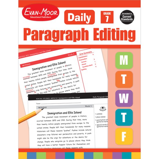 Daily Paragraph Editing, Grade 7, Evan-Moor Corporation | 9781609638320 ...