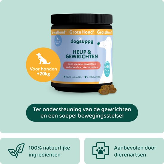 GroteHond⁺ Heup & Gewrichten - 100% Natuurlijk - 90 snoepjes ...