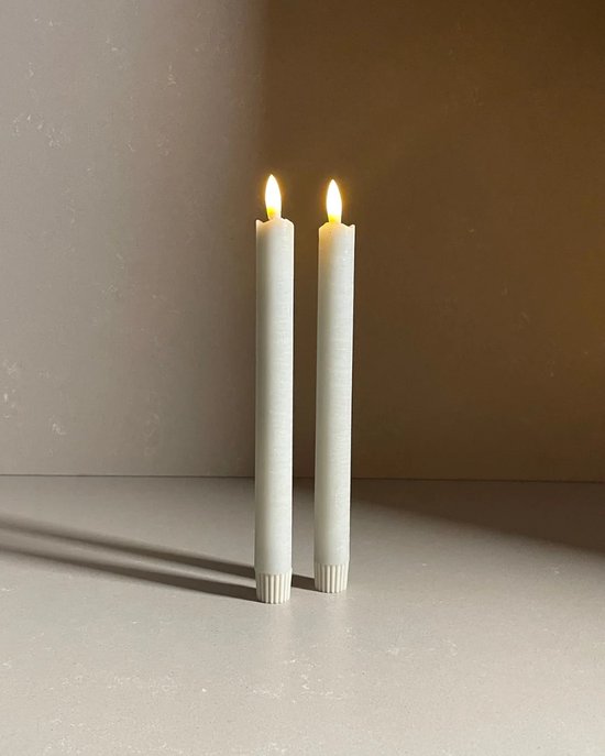 Bøsta Living Furu LED dinerkaarsen set met bewegende vlam – echte wax ...