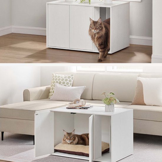 Kattenbakomheining kattenhuis met druk-open deur, kan dienen als ...