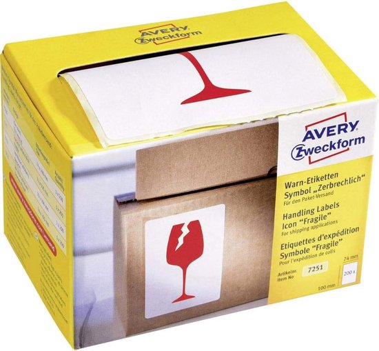 Breekbaar Waarschuwingsetiketten Met Symbool Sticker Op Rol | bol