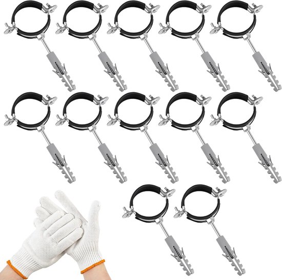50 mm set pipe clamps - 12 pieces screw pipe clamp - dowels - stick ...