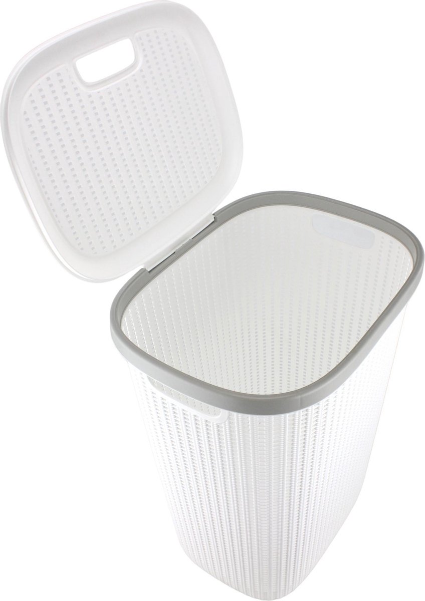 Wasmand met Deksel - 57 Liter - 34 x 44 x 56 Centimeter - Kunststof ...