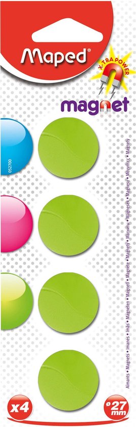Magneten rond 27 mm - assorti kleuren x 4 | bol