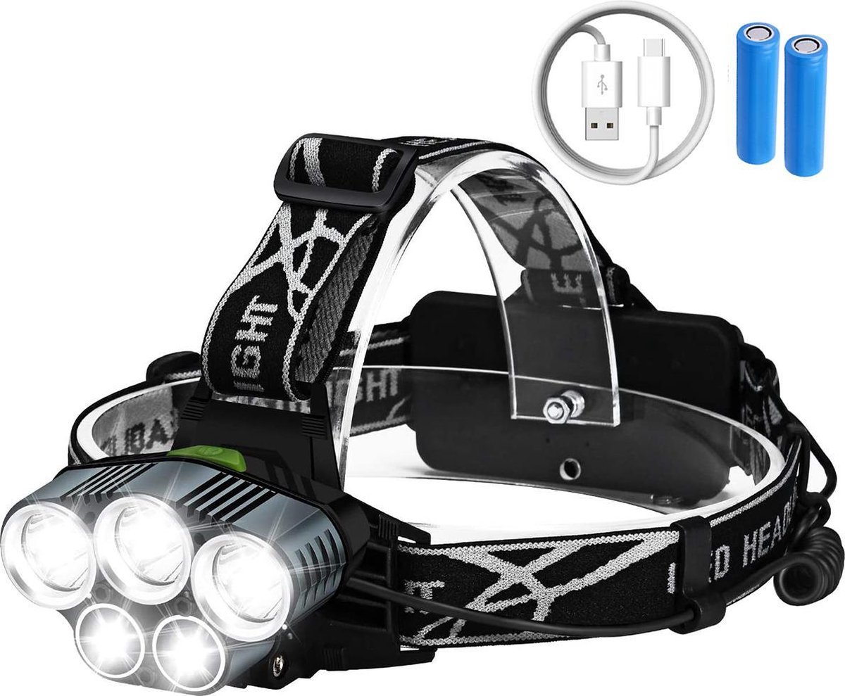 Ultrakrachtige hoofdlamp oplaadbaar - hoofd zaklamp – militaire lamp ...