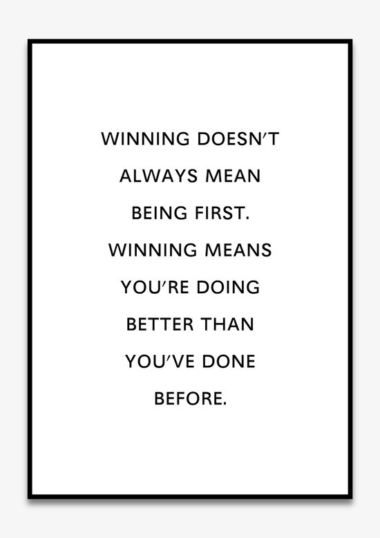 Poster Quotes - Motivatie - Wanddecoratie - WINNING DOESN'T ALWAYS MEAN ...