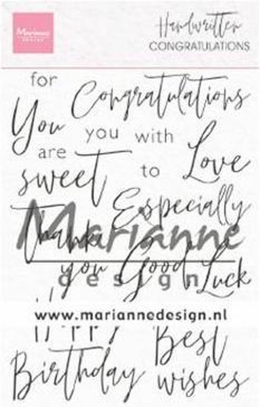 Stempel - Claer stamp - Marianne Design - handwritten congratulations | bol