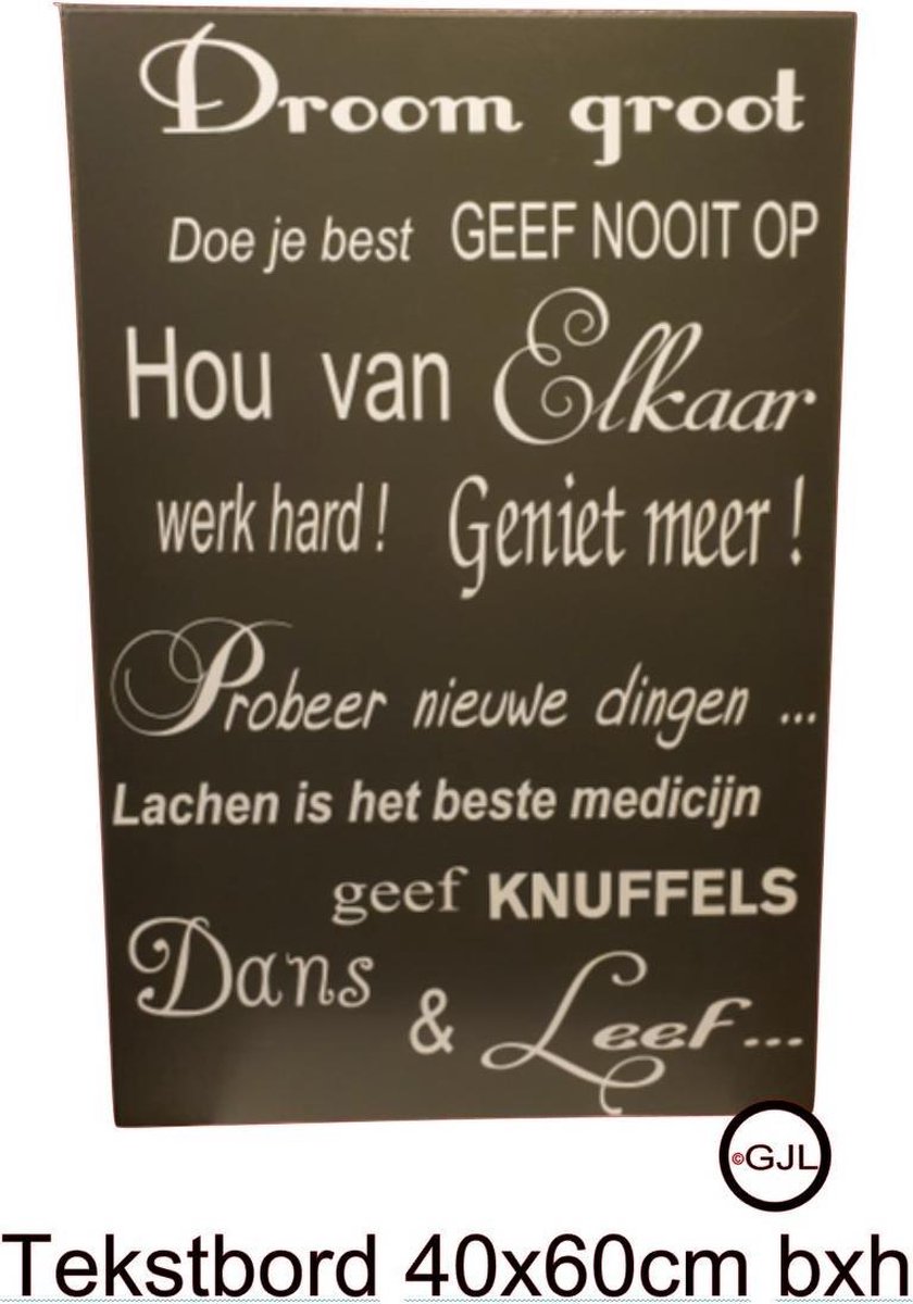 Tekstbord Droom Groot Dans Wandbord Spreukbord Quotebord Cadeau Geschenk Verjaardag... | bol