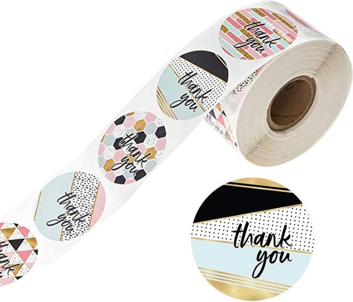 Thank you stickers - Sluitsticker - Sluitzegel - Bedankt stickers - Roze 50 stuks | bol.com