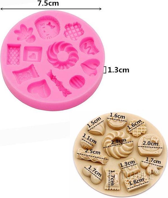 Petit moule à chocolat carré en silicone, pâte polymère [rose] | bol.com
