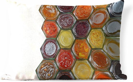 Buitenkussens - Tuin - Verschillende soorten specerijen waaronder chutney - 50x30 cm | bol.com