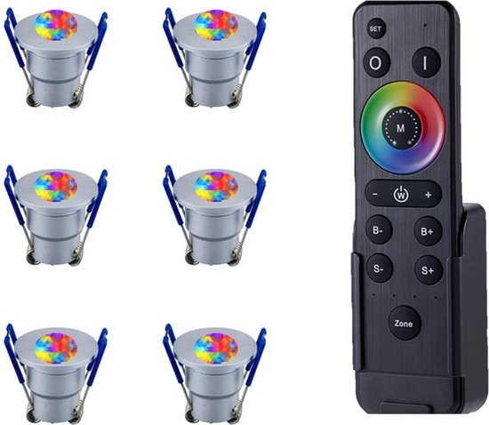 RGB inbouw LED spots Barcelona 6 stuks (3W) 36mm IP65 | bol.com