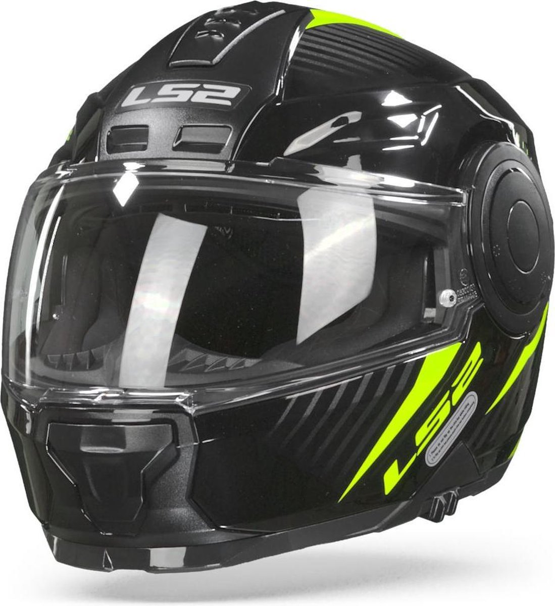 Casque modulaire LS2 FF902 Scope Skid noir brillant jaune fluo | bol.com