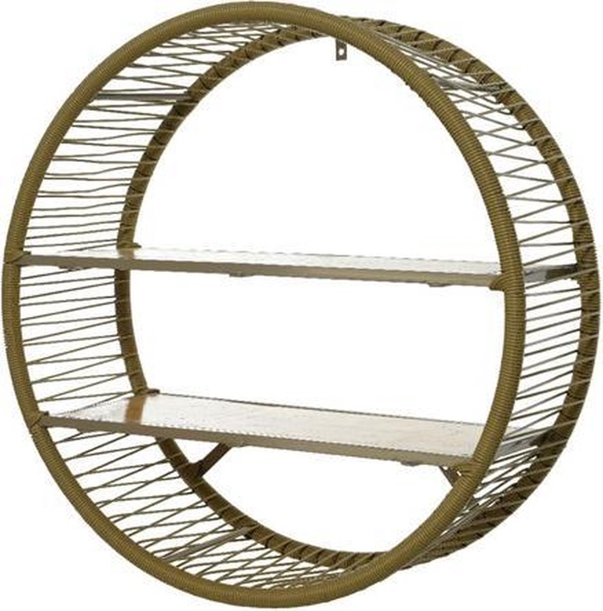 Parya Home - Rieten Wandplank - Rond - Bamboe - Wandkast - Taupe | bol.com