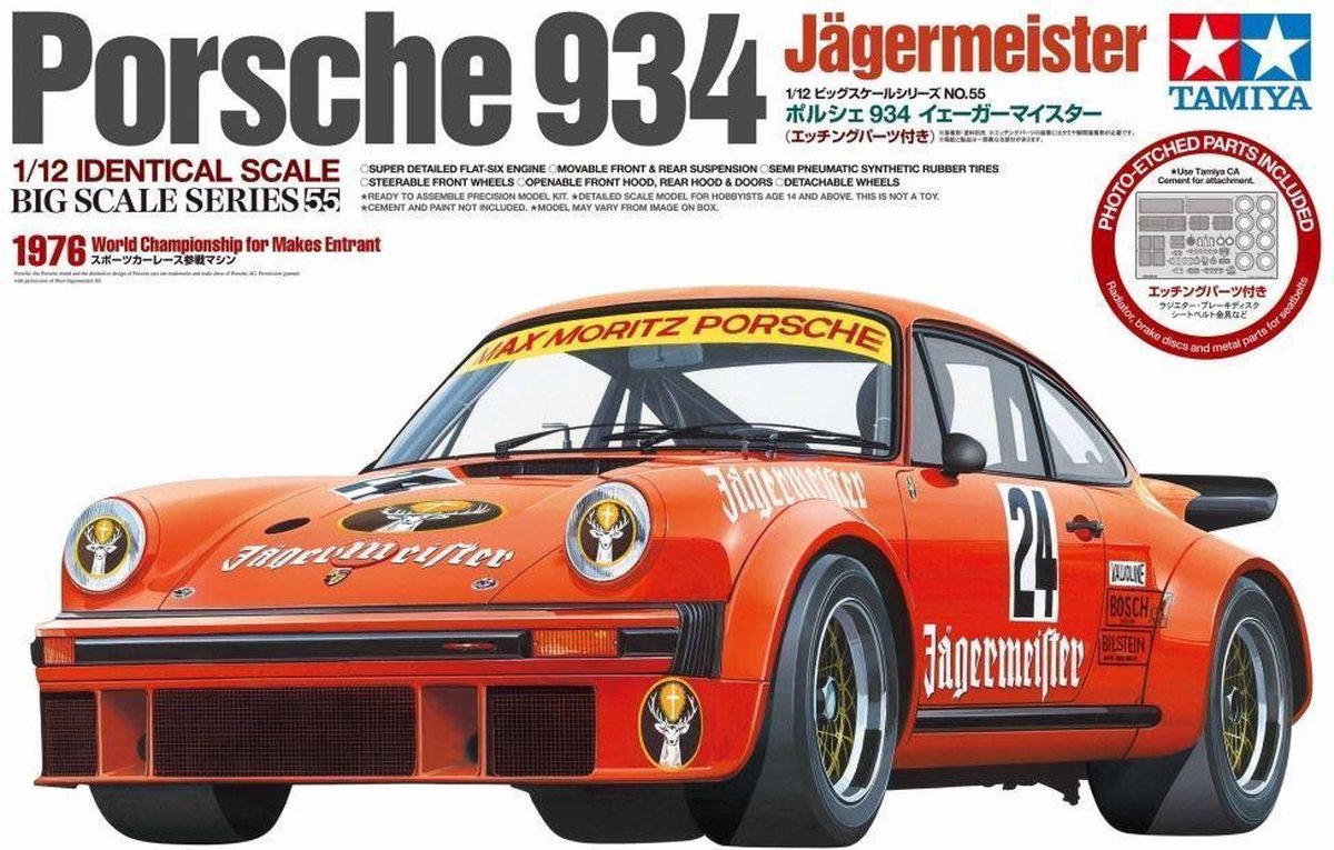 Porsche Turbo RSR 934 Jägermeister - Max Moritz Racing - Tamiya modelbouw pakket 1:12 | bol.com