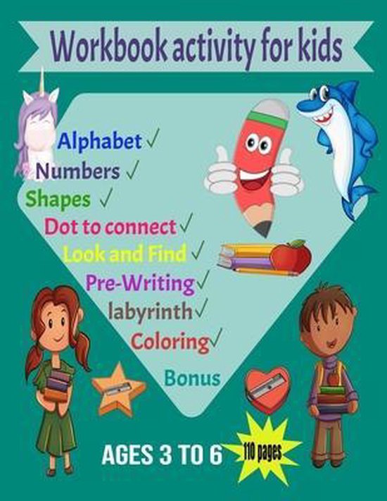 Workbook activity for kids ages 3 to 6: best book activity for kids:110 ...