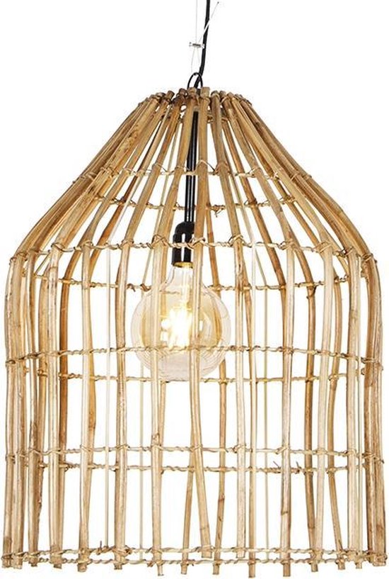 QAZQA canna - Oosterse Hanglamp - 1 lichts - Ø 46 cm - Naturel ...