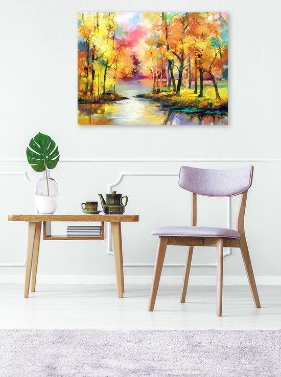 Graphic Message - Schilderij op Canvas - Kleuren van de Natuur - Bomen Landschap -... | bol