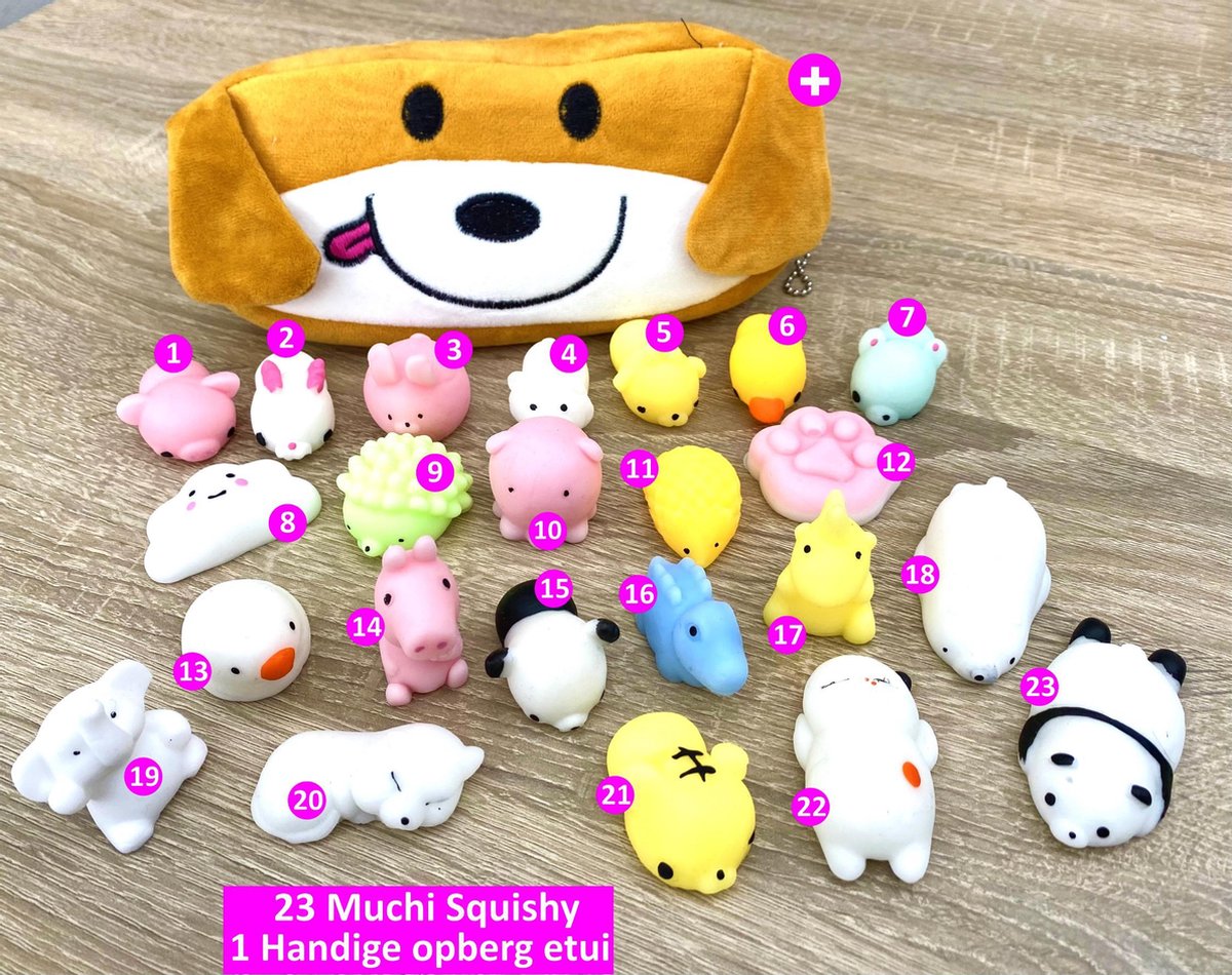 BrightSide Toys - Mochi Squishy - Fidget Toy - Etui hondje 23 stuks ...