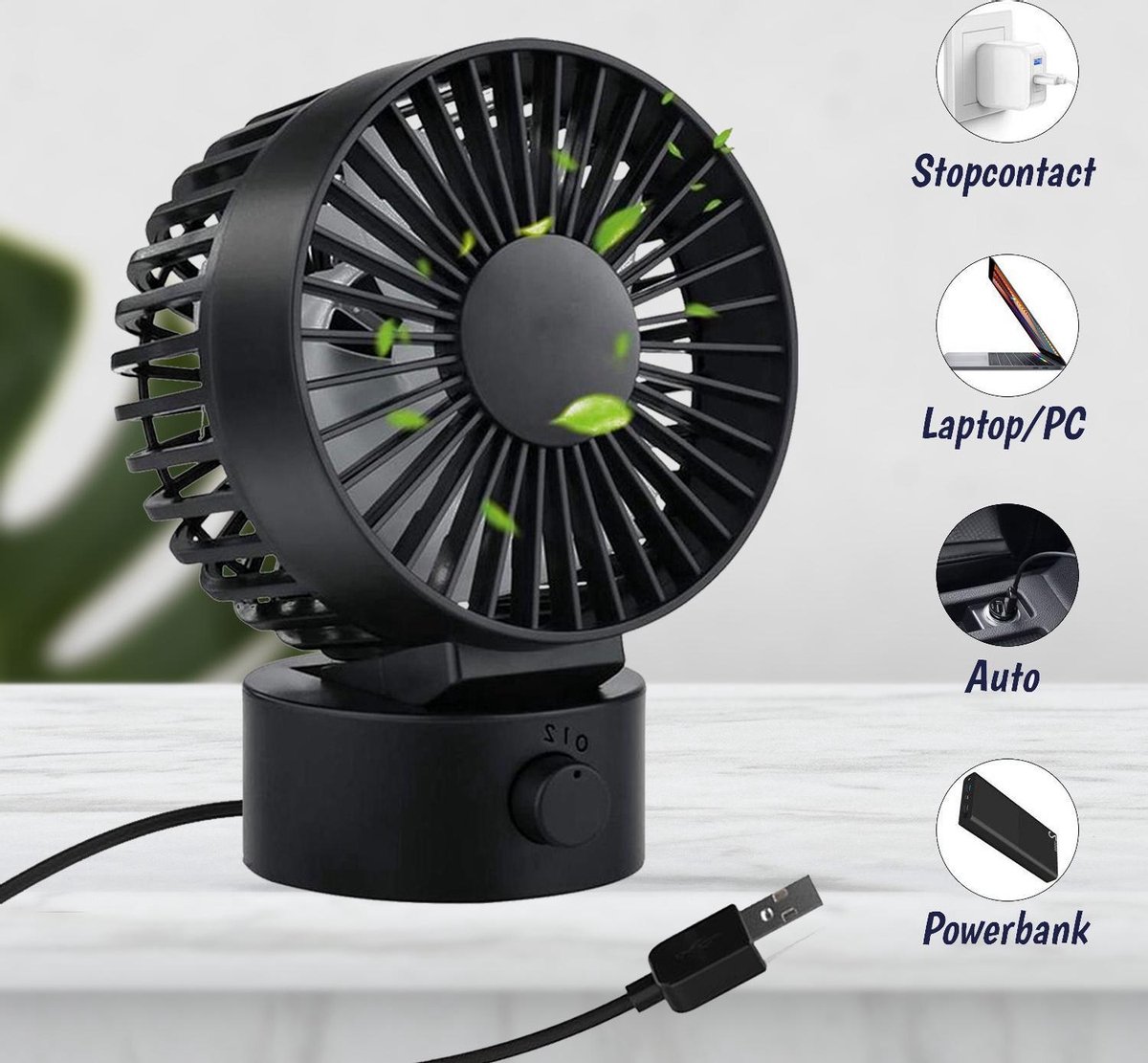 Tafelventilator - Kleine USB Ventilator - Fan - Statiefventilator ...