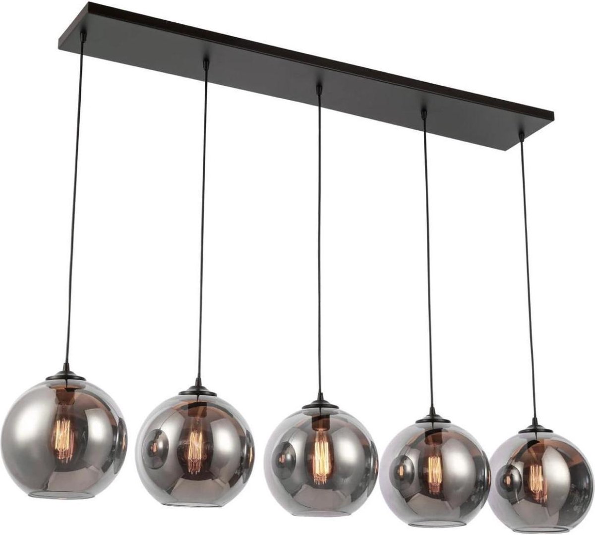 Hanglamp Smoking Glass - 5-lichts - Smoke Glas - 5 bollen - Rookglas ...