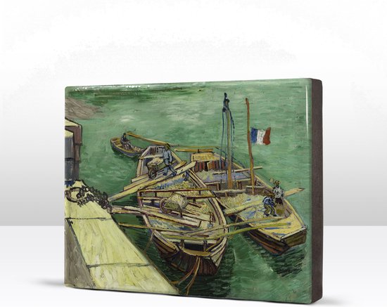 Kade met mannen die zandschuiten lossen - Vincent van Gogh - 26 x 19,5 ...