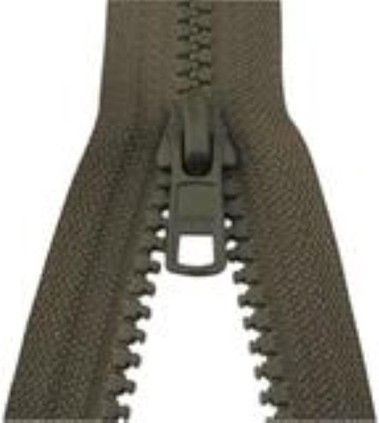 YKK DUBBEL DEELBARE RITS, LEGER GROEN, 65 CM, BLOKTANDJES, PER STUK. | bol