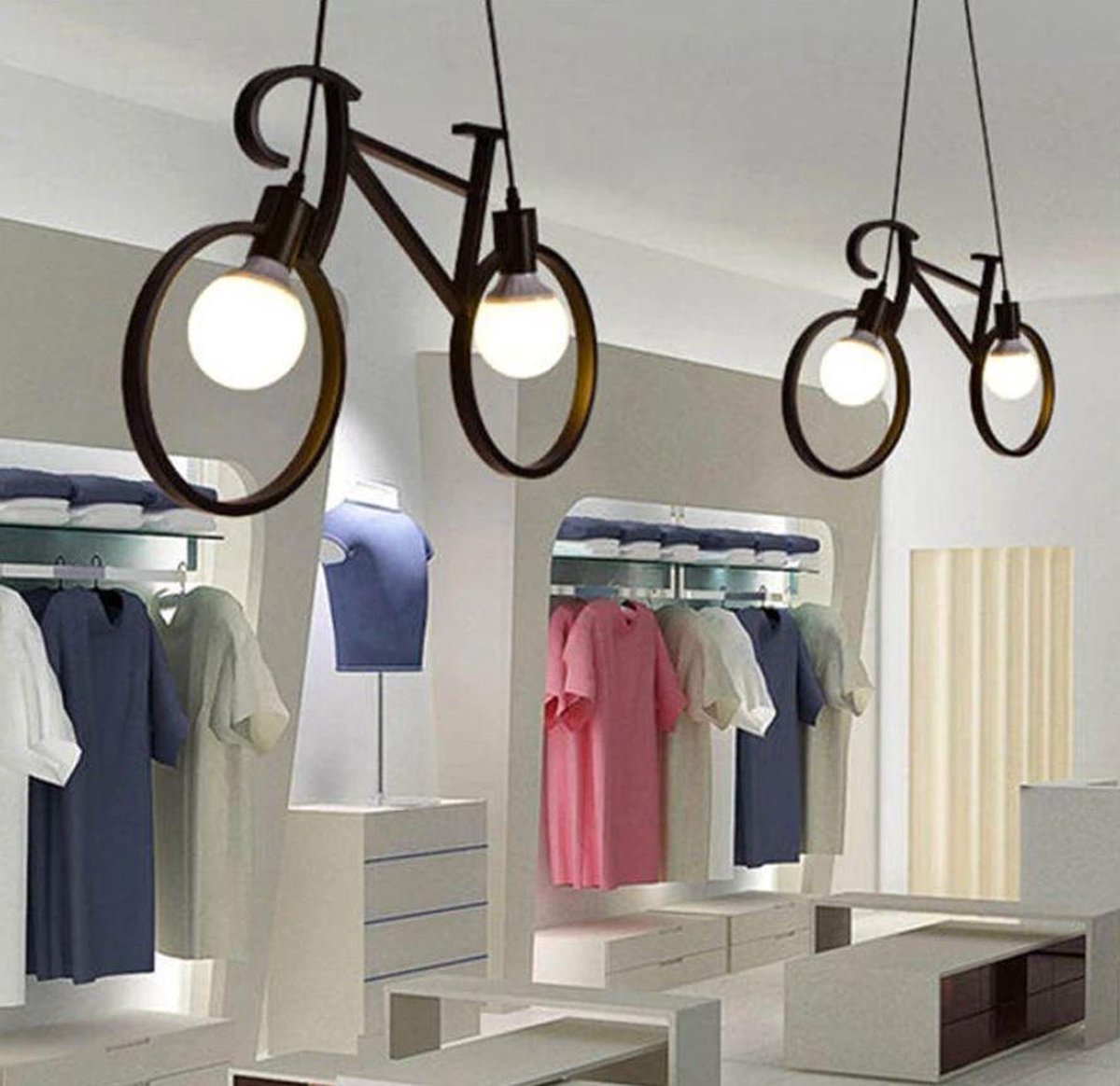 Plafondlamp fiets - industriële lamp - woonkamer - zwart - hanglamp ...