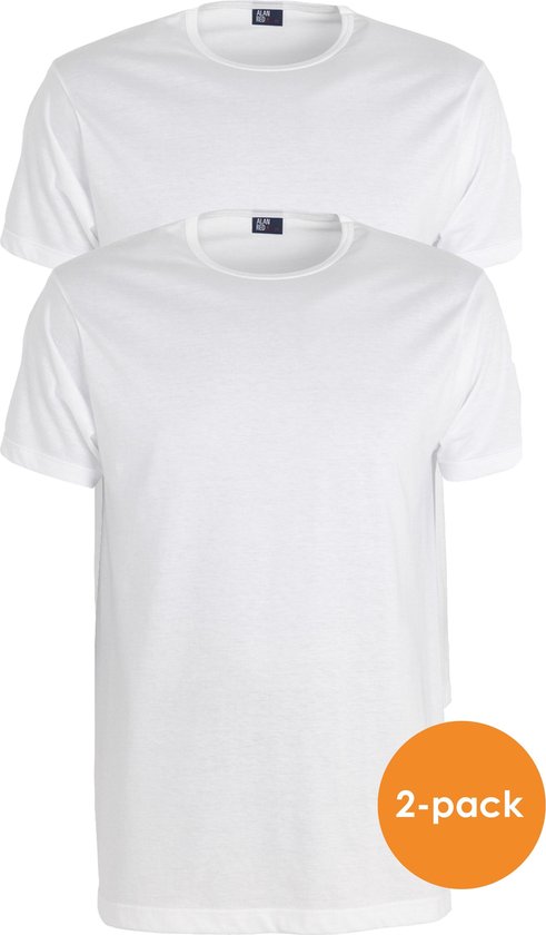 Alan Red T-shirts Derby - extra lang (2-pack) - O-hals - wit - Maat L | bol