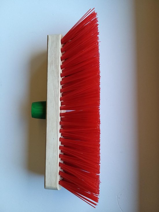 Straatveger - Straatkeerder - Bezem - Hout - Rood PVC - 30 cm - Met ...
