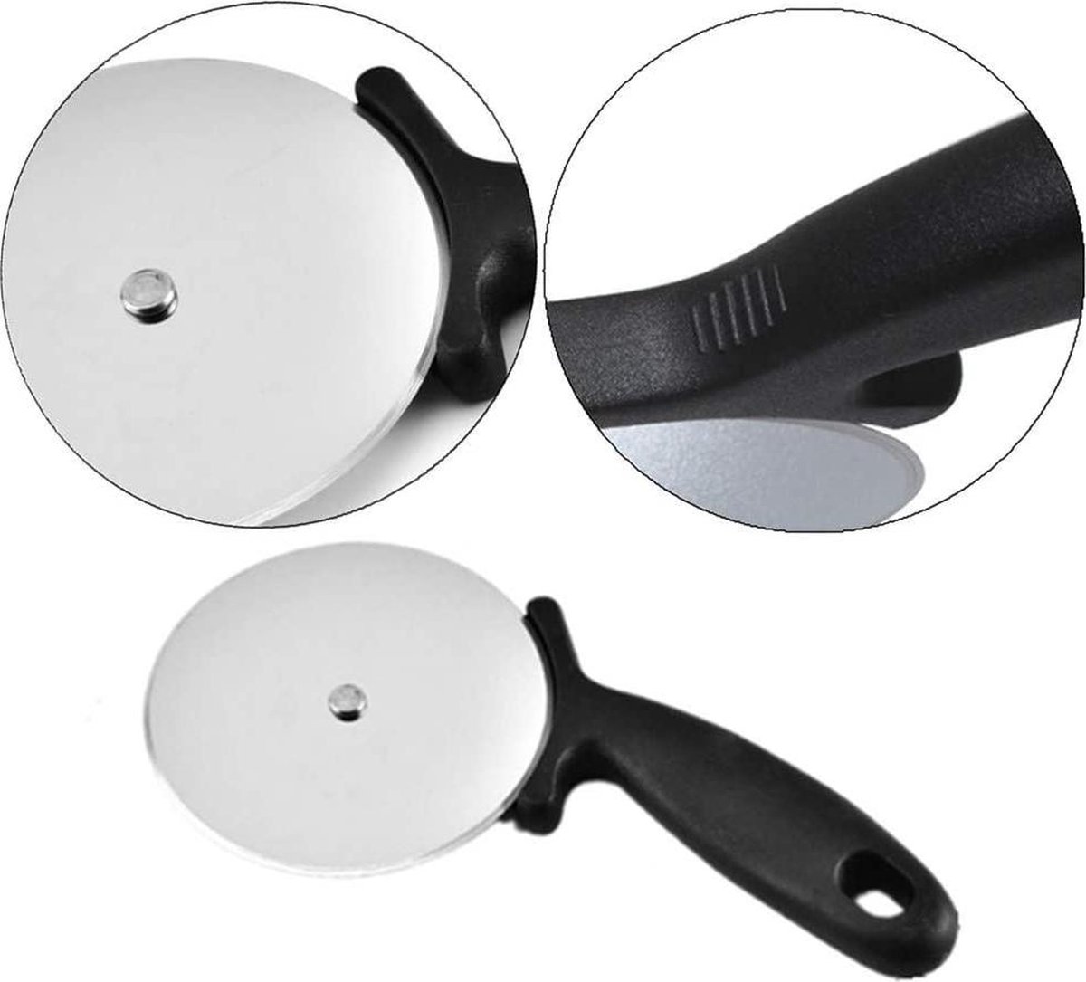 Doodadeals® | Pizzasnijder | Pizzaroller | Pizzames | RVS met Zwart ...